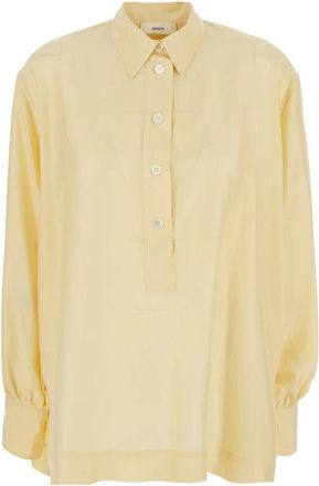 Mauro Grifoni Femme, Blouses et Chemises, Jaune, Taille: 38 FR Chemise &agrave; manches longues &agrave; col classique