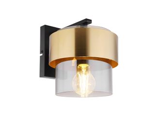 Globo Lighting Globo LED Wandleuchte mit Rauchglas Lampenschirm Ø18cm und Messingring