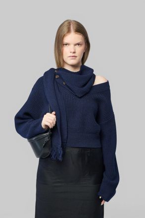 Frenken Line Scarf Wool/cash Knitted Jumper