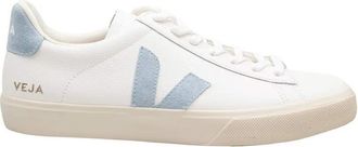 Veja Low-Top Sneaker - Campo Chromefree Leather Shoes, White/Light Blue - Gr. 44 (EU) - in Wei&szlig; - f&uuml;r Damen