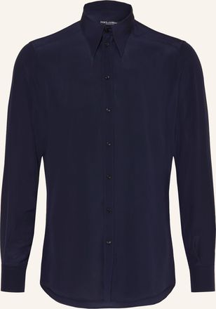 Dolce & Gabbana Seidenhemd Regular Fit blau