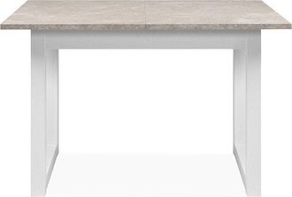 Finori Finori - Table à manger extensible 120/160x90x75 cm décor travertin et blanc