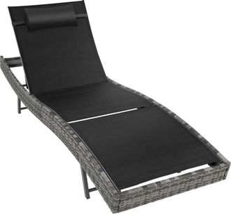 TecTake Tectake - Bain de soleil en rotin r&eacute;sistant et anti-UV dossier r&eacute;glable sur 6 positions