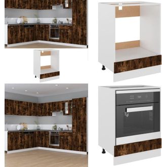 vidaXL Herdumbauschrank R&auml;uchereiche 60x46x81,5 cm Holzwerkstoff - Herdumbauschrank - Backofenschrank - K&uuml;chenm&ouml;bel - Holzschrank - Esszimmertisch - Home &