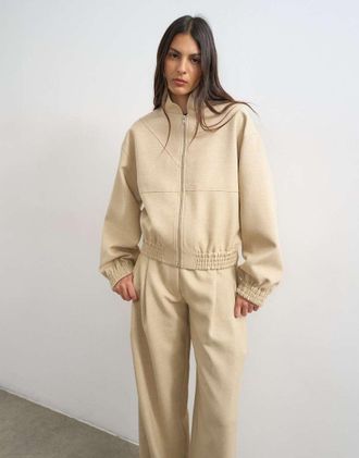 Topshop Veste densemble &agrave; col chemin&eacute;e - Sable-Neutral