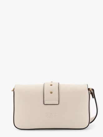 Pinko Womens Leather Shoulder Bag Love One Mini White