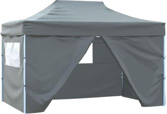 vidaXL Vidaxl - Tente pliable avec 4 parois lat&eacute;rales 3 x 4,5 m Anthracite