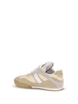 Chlo&eacute; Womens Leather Trainers Kick Dove Grey Sneaker