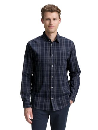 Tom Tailor Herren 1047321 Regular Fit Hemd mit Karo-Muster, 38461-Navy Tonal Check, XXL