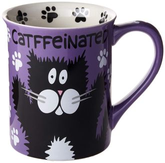 Enesco 4026111 Catffeinated Tasse, Steingut, mehrfarbig