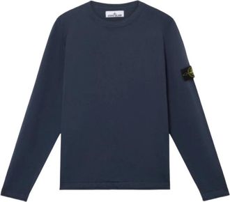 Stone Island Homme, Sweatshirts et sweats &agrave; capuche, Bleu, Taille: L Pull ras du cou bleu marine en maille de coton