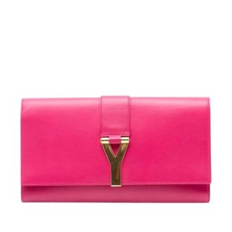 Saint Laurent Pre-owned Chyc Ligne Clutch - Femme - Pre-owned - Rose - Taille: ONE Size