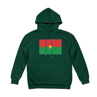 Generic Sweatshirts &Agrave; Capuche Femmes Doublure Polaire Imprim&eacute; Graphique Burkina Faso Drapeau Pull Hoodie Hauts Streetwear Vintage Pull De D&eacute;tente Athleisure d