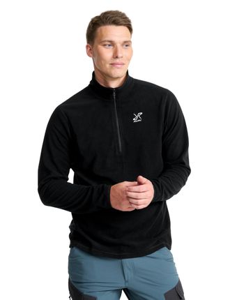RevolutionRace Hiker Half-Zip Fleece für Herren, Leichter und elastischer Fleece mit halbem Reißverschluss, Black, XXL