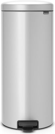 Brabantia 114465 Treteimer 30 L mit Kunststoffeinsatz in metallic grau, Plastik, 30 Liter