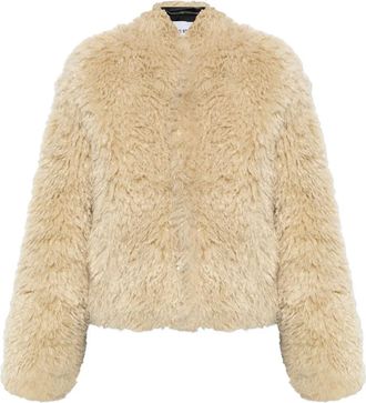 Stand Studio veste en fourrure artificielle à manches longues - Tons neutres