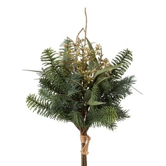 Creativ Green weihnachtlicher Eukalyptus-Tannenbund mit goldenen Beeren 43 cm I künstliches Weihnachts-Gesteck in Gold grün I Festliche Weihnachtsdeko I Tischdeko f