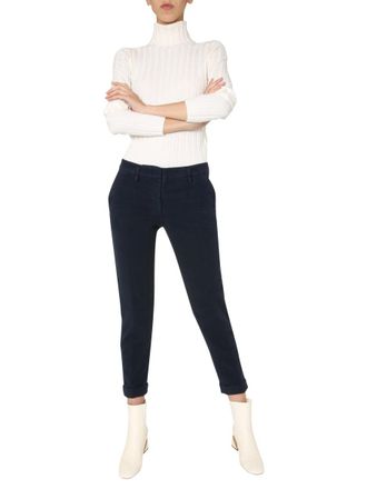 Aspesi Slim Fit Stretch Cotton Trousers - Blue