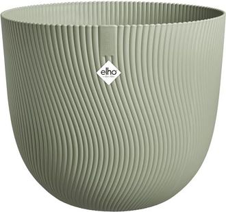 ELHO Sereh Round 47 - Pot de Fleur - Interieur & Extérieur - Plastique 100% Recyclé - Ø 47.0 x H 40.1 cm - Vert/Vert Scandinave