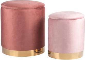 Galileo Casa Sitzsack-Set mit 2 Sitzsäcken in Samt-Optik, Goldener Fuß, Sibilla