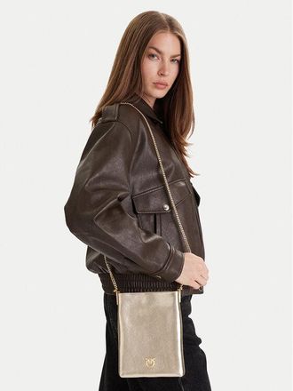 Pinko Handtasche Flat Satchel AI 25-26 PCPL 105352 A2O9 Goldfarben