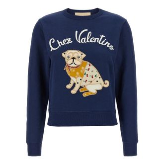 Valentino Garavani Chez Valentino Sweatshirt - - Sweatshirts & Hoodies - Damen - Blau - M