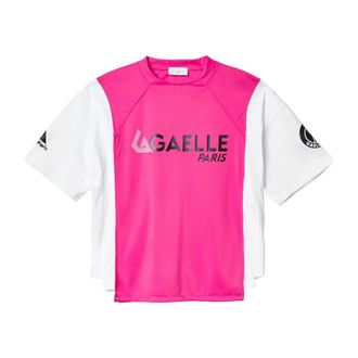 Ga&euml;lle Paris Oversize Triacetat T-Shirt Fuchsia Street Style - - Tops - Damen - Rosa - XS