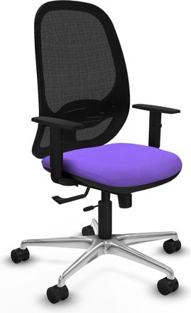 Piqueras y Crespo Drehstuhl aus zylindrischem Netz mit 1D-Armen, h&ouml;henverstellbare Lendenwirbelst&uuml;tze, ausgestattet mit Syncro/Translack und Schneideschaum, mit Rollen 