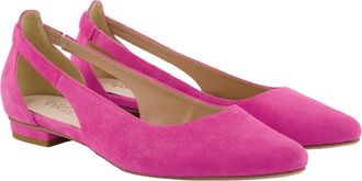 Ulla Popken Damen gro&szlig;e Gr&ouml;&szlig;en &Uuml;bergr&ouml;&szlig;en Plus Size Leder-Ballerinas, Cut-Out, Weite H orientpink 40 814045800-40