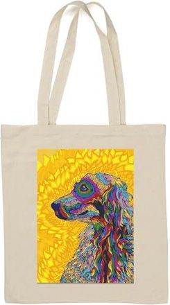 Generic Trippy Transcendental Dog Artwork Sac fourre-tout en coton naturel Blanc