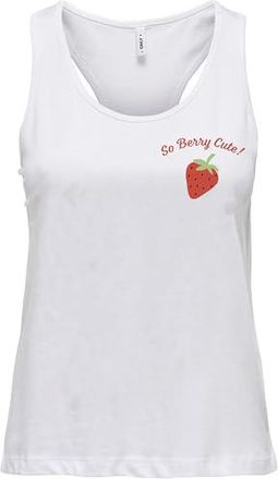 Only ONLHENNY Life REG S/L Débardeur JRS, Bright White Berry, XS