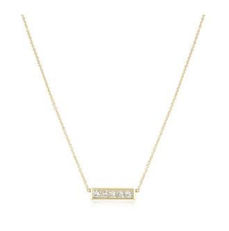 Bespoke Yellow Gold Diamond Bar Necklace