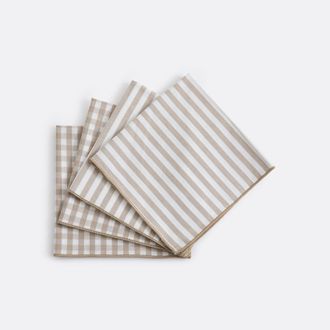 La Redoute Interieurs Lot De 4 Serviettes De Table 30% Coton Recycl&eacute; Tiss&eacute; Teint Soizic