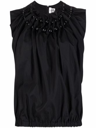Comme Des Gar&ccedil;ons blouse fronc&eacute;e &agrave; perles