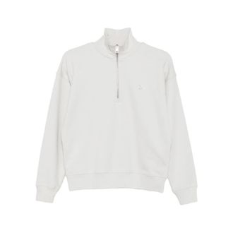 Maison Kitsun&eacute; Fox Head Comfort Half Zip Sweatshirt - - Sweatshirts & Hoodies - Damen - Grau - S