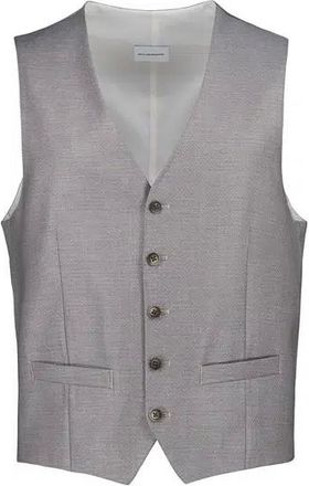 Roy Robson Herren Weste braun meliert Slim Fit