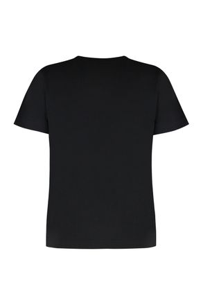 Moncler Womens T-Shirt Crew-Neck Black Cotton T-Shirts & Jerseys
