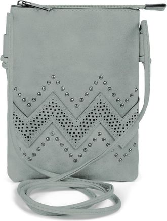 styleBREAKER Umh&auml;ngetasche Mini Umh&auml;ngetasche ZickZack Cutout Nieten