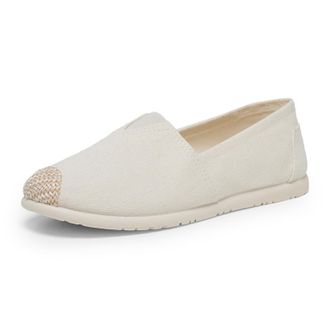 Alexis Leroy Damen Alpargata Baumwolle Flacher Einfarbig Wei&szlig; Slipper 37 EU