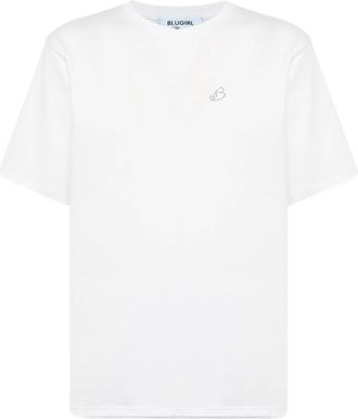 Blugirl Femme, Tops, Blanc, Taille: 40 FR T-shirt en jersey de coton