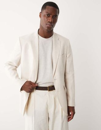 Mango Amalfi - Blazer densemble ajust&eacute; en lin - &Eacute;cru-Neutral