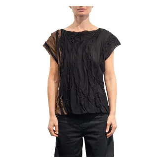 Pierantonio Gaspari Trompe Kurzarm-Top - - Tops - Damen - Schwarzk - M