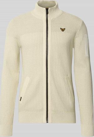 PME Legend Regular Fit Strickjacke aus reiner Baumwolle mit Label-Stitching