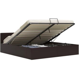 vidaXL Cadre de lit avec rangement hydraulique Similicuir 180x200 cm Vidaxl