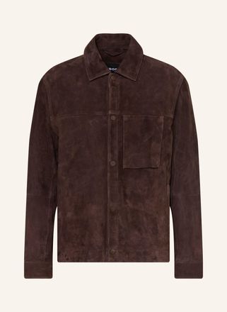 HUGO BOSS Leder-Overjacket Molot braun