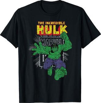 MARVEL The Incredible Hulk Retro Comic Book Stamp Logo T-Shirt