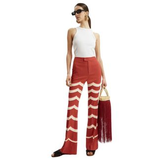 La DoubleJ Figurschmeichelnde Bootcut-Hose - - Trousers - Damen - Rot - L