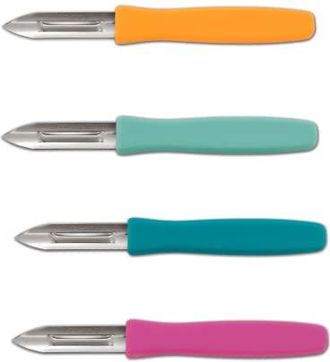 Arcos Set mit 4 farbigen Kartoffelschälern | 4-teiliges Messer | Kartoffelschälmesser | Edelstahl | Klinge 60 mm | spülmaschinenfest | umweltfreundliche Ver