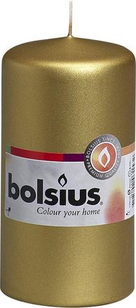 Bolsius Stumpenkerze gold 6 x 12 cm