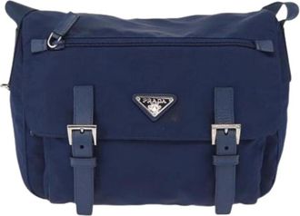 Prada unisex, Pre-owned, Bleu, Taille: ONE Size Sac bandouli&egrave;re en nylon Pre-owned